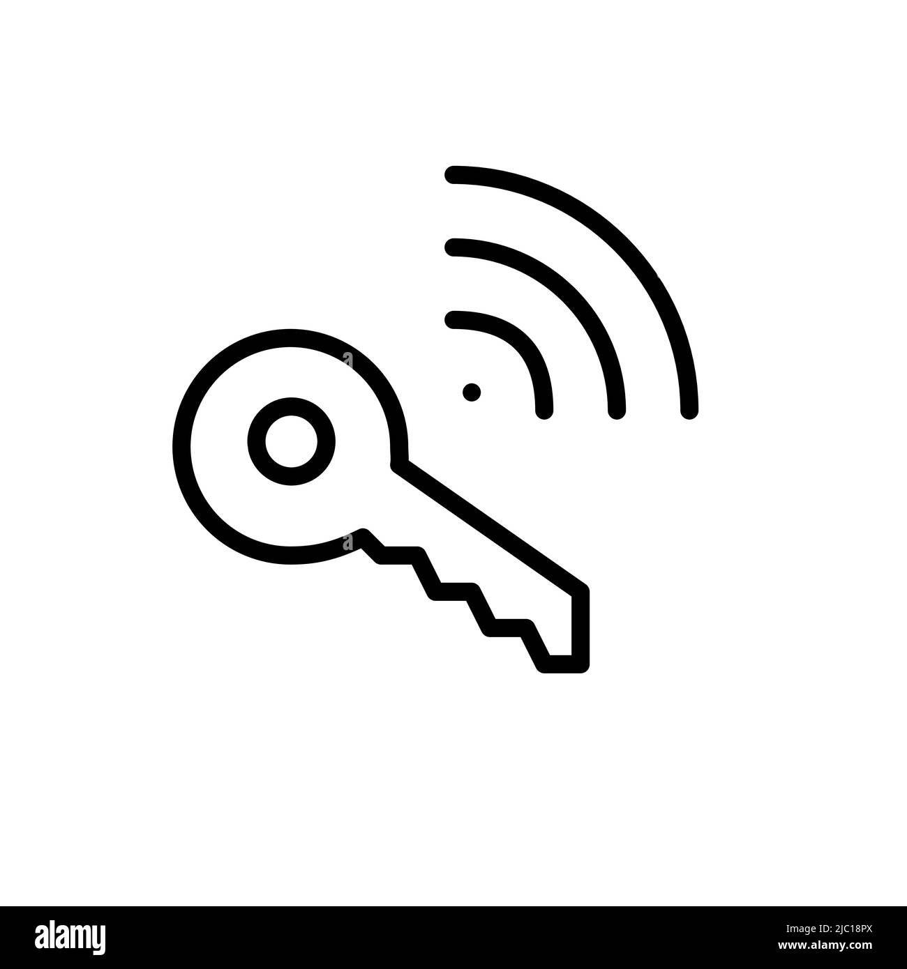 Smart key remote control. Pixel perfect, editable stroke line icon ...