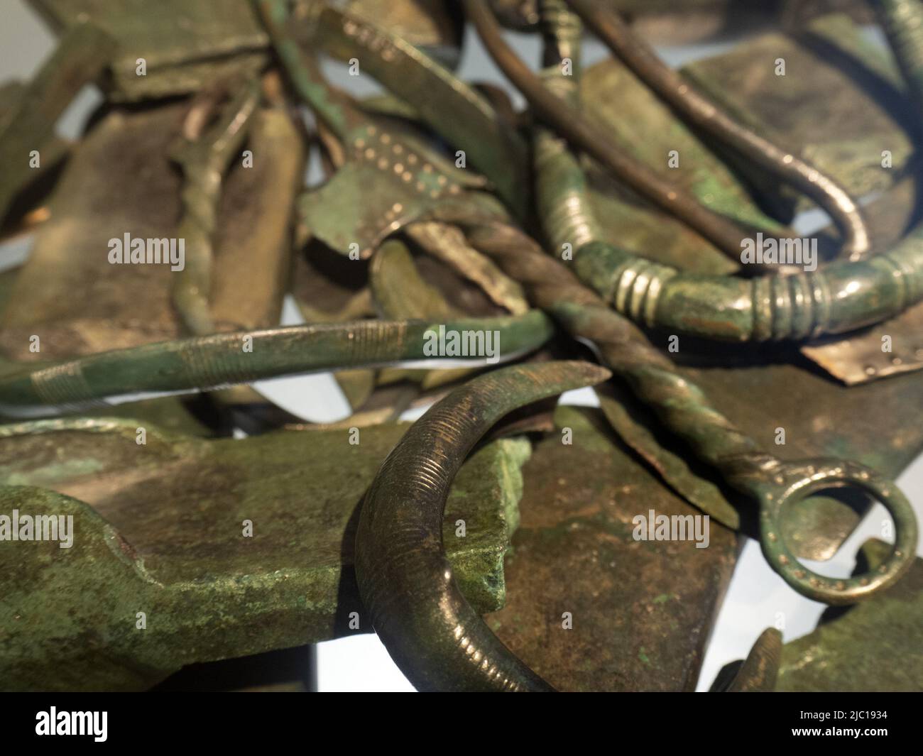 Old bronze prehistoric tools detail close up Stock Photo - Alamy