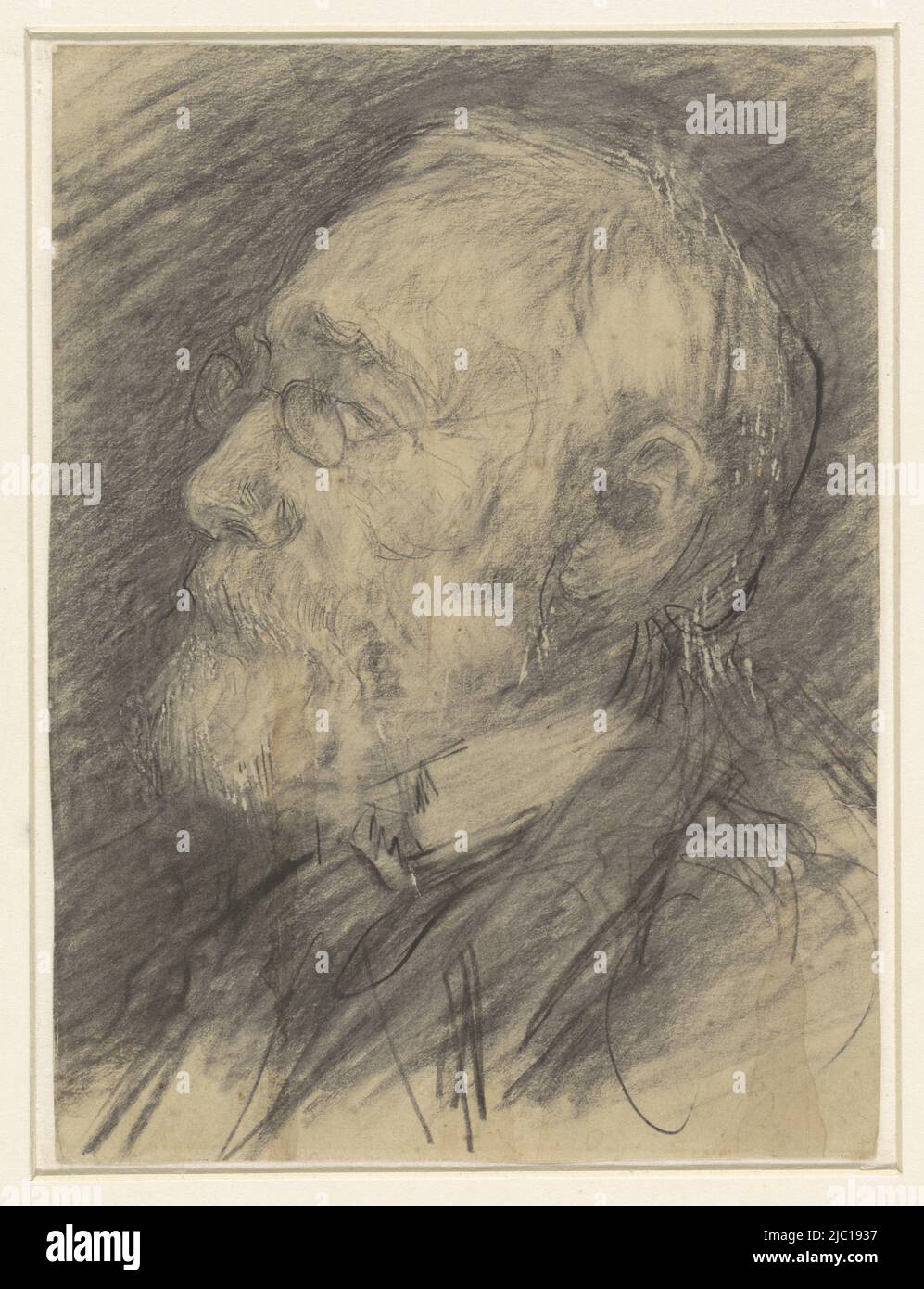 Portrait of Joseph Israels, draughtsman: Jan Veth, c. 1884 - c. 1911 ...