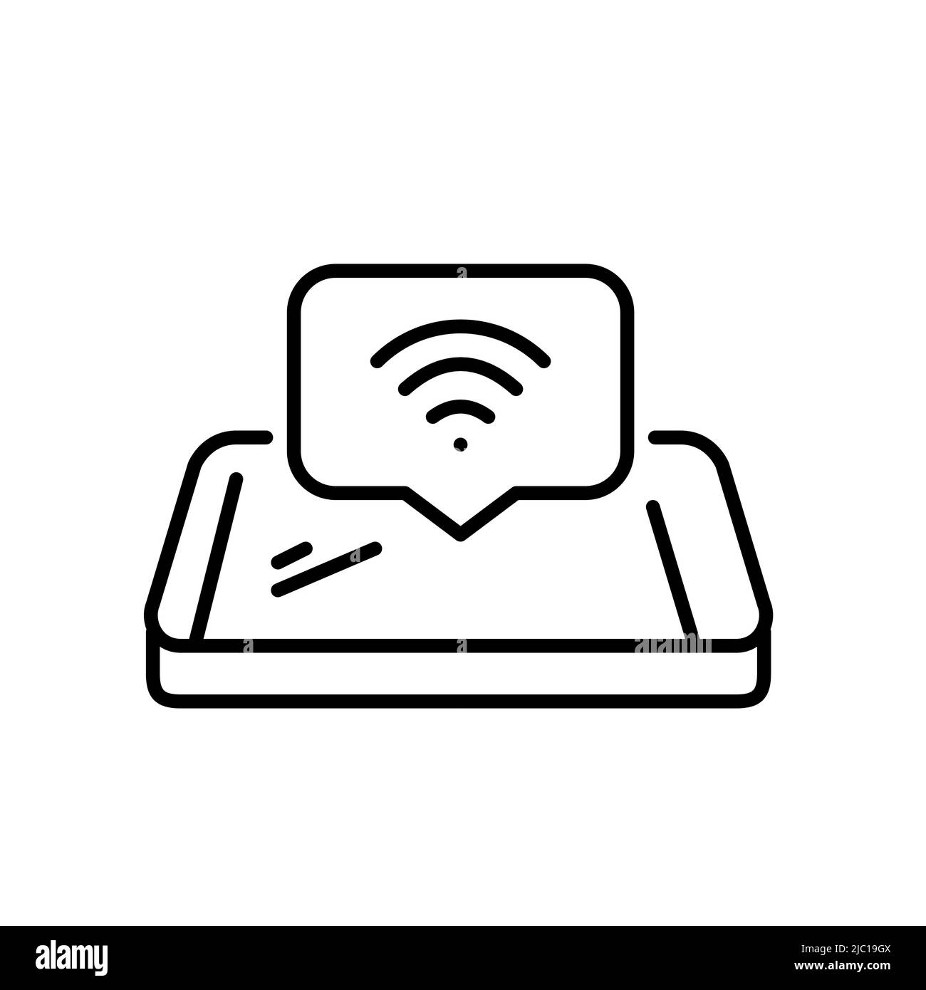 Wifi icon on a smartphone. Pixel perfect, editable stroke art Stock ...