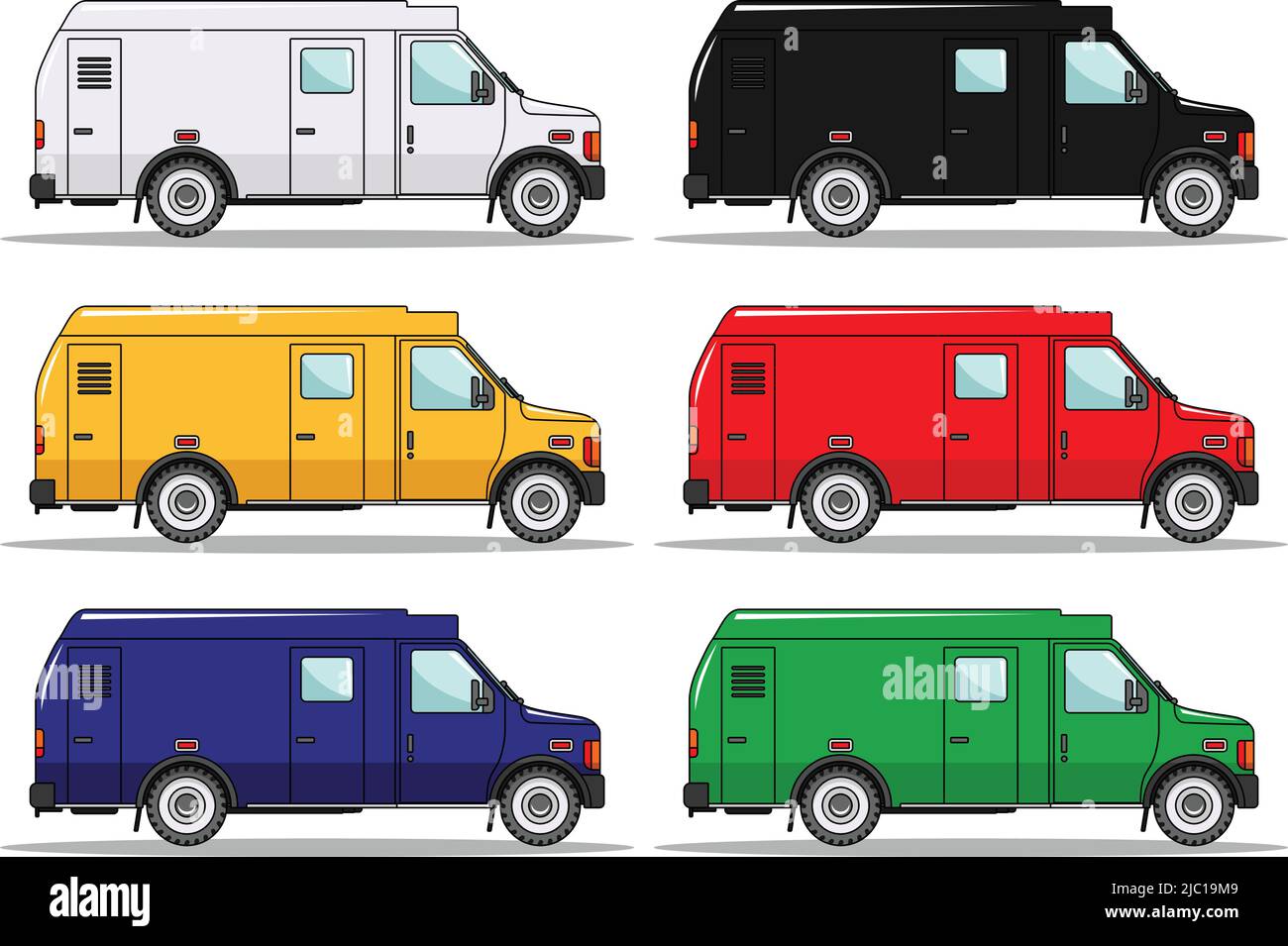 Detailed illustration of six colored cars in a flat style Stock Vector ...