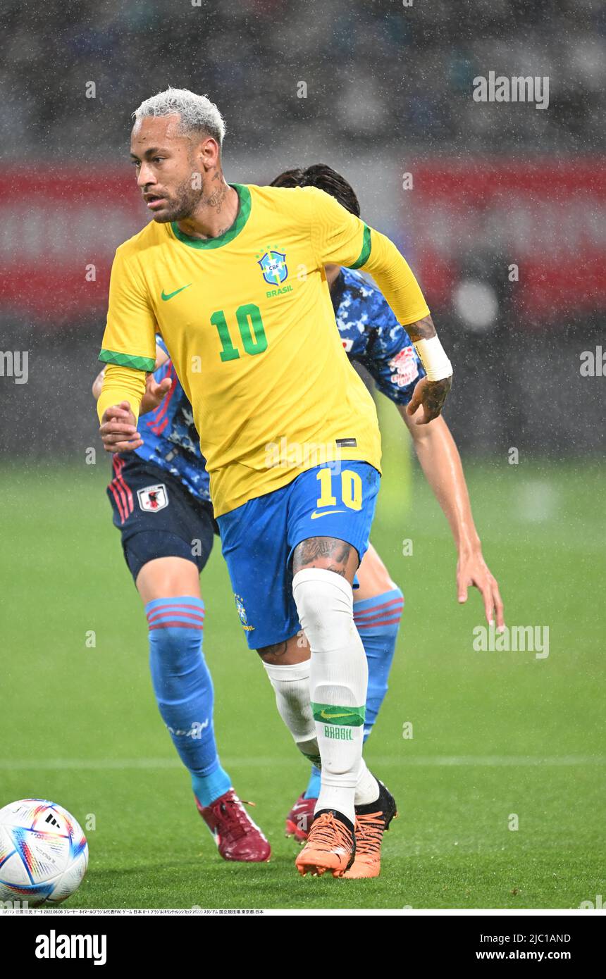 Neymar (10) of Brazil during the Kirin Challenge Cup international ...
