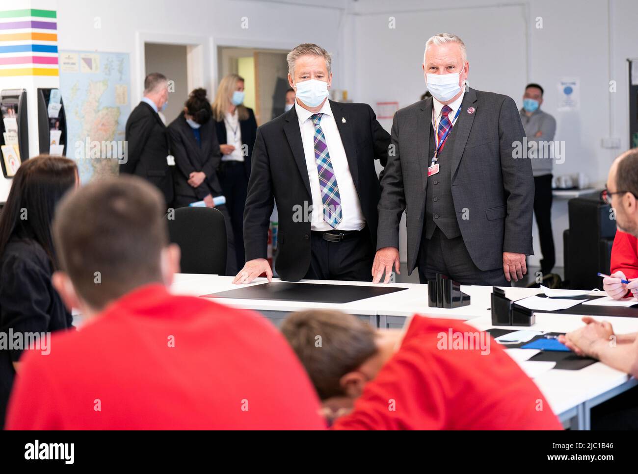 Justice Secretary Keith Brown (left) with Governor David Abernethy ...