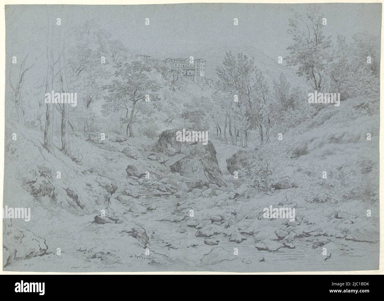 Landscape near Lucca, draughtsman: Abraham Teerlink, Lucca, 1786 - 1857 ...