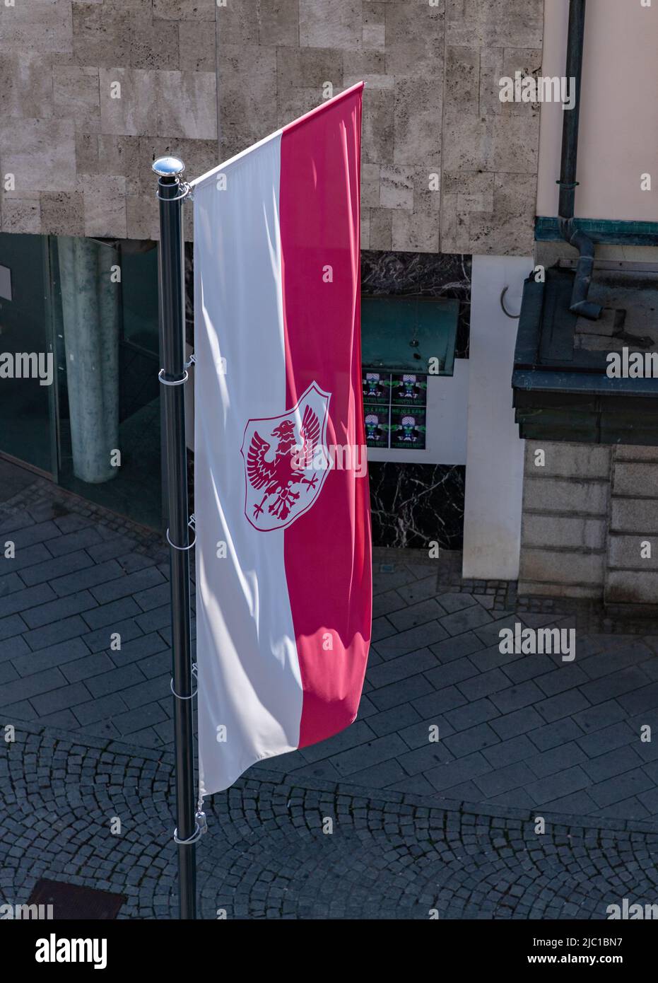 A picture of the Kranj flag and coat of arms Stock Photo - Alamy