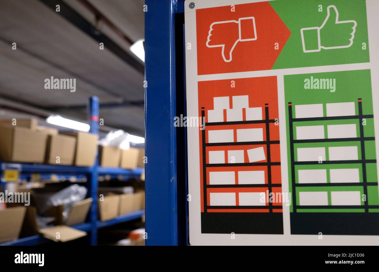 Selective focus inside a logistics and distribution center Stock Photo ...