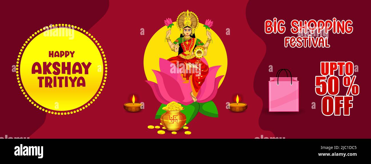 Akshay Tritiya Festival Greeting Card, Sale Banner Design Stock Photo ...