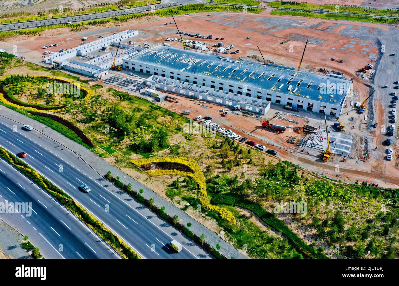 ZHANGYE, CHINA - JUNE 9, 2022 - The construction site of the COVID-19 ...