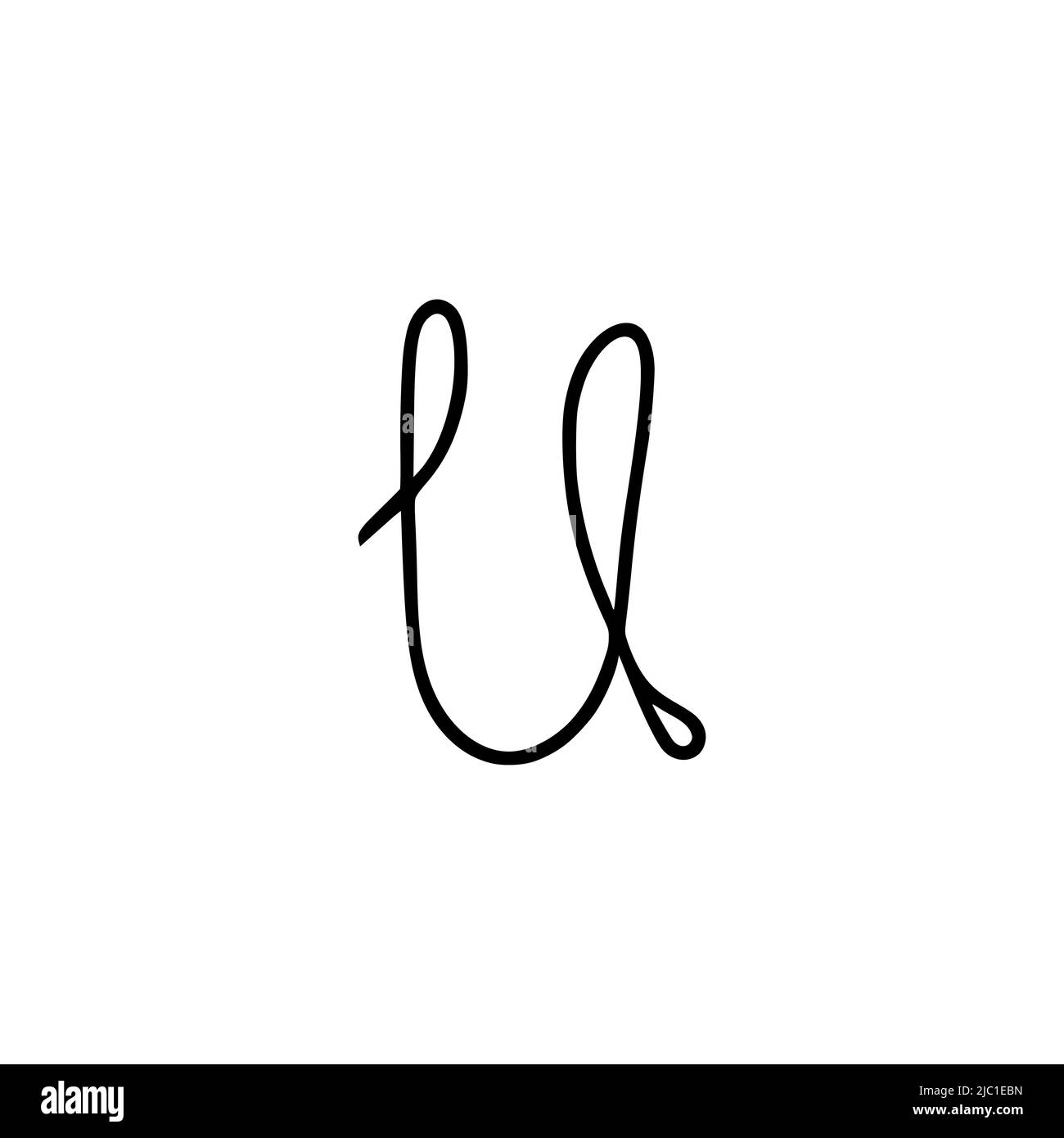 Elegant handwritten letter u isolated on white background. Vector art ...