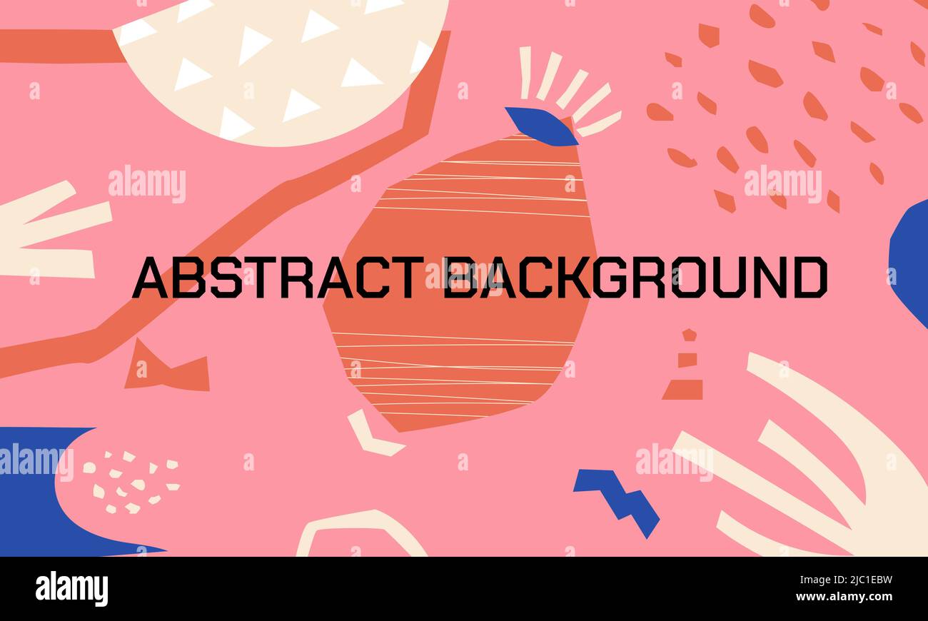 Organic shapes background. Abstract summer banner with messy nature ...