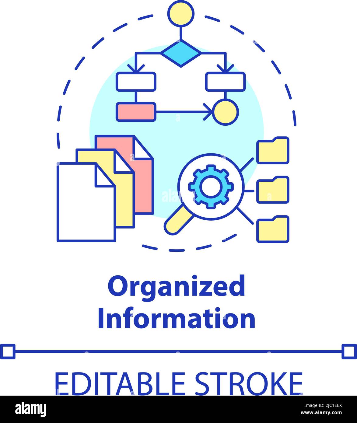 Organized information concept icon Stock Vector Image & Art - Alamy