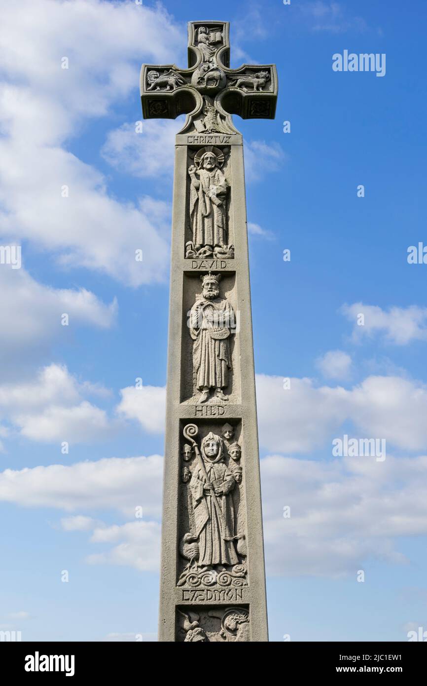 Memorial to Caedmon, St Mary's Churchyard, Whitby. Yorkshire Whitby ...