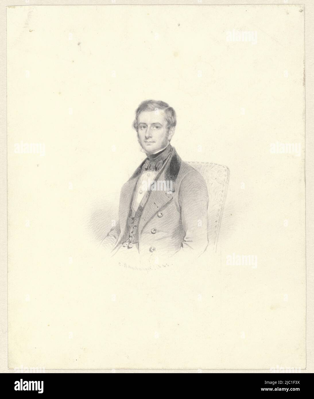 Portrait of H.A. Klinkhamer, draughtsman: Johan Coenraad Hamburger ...