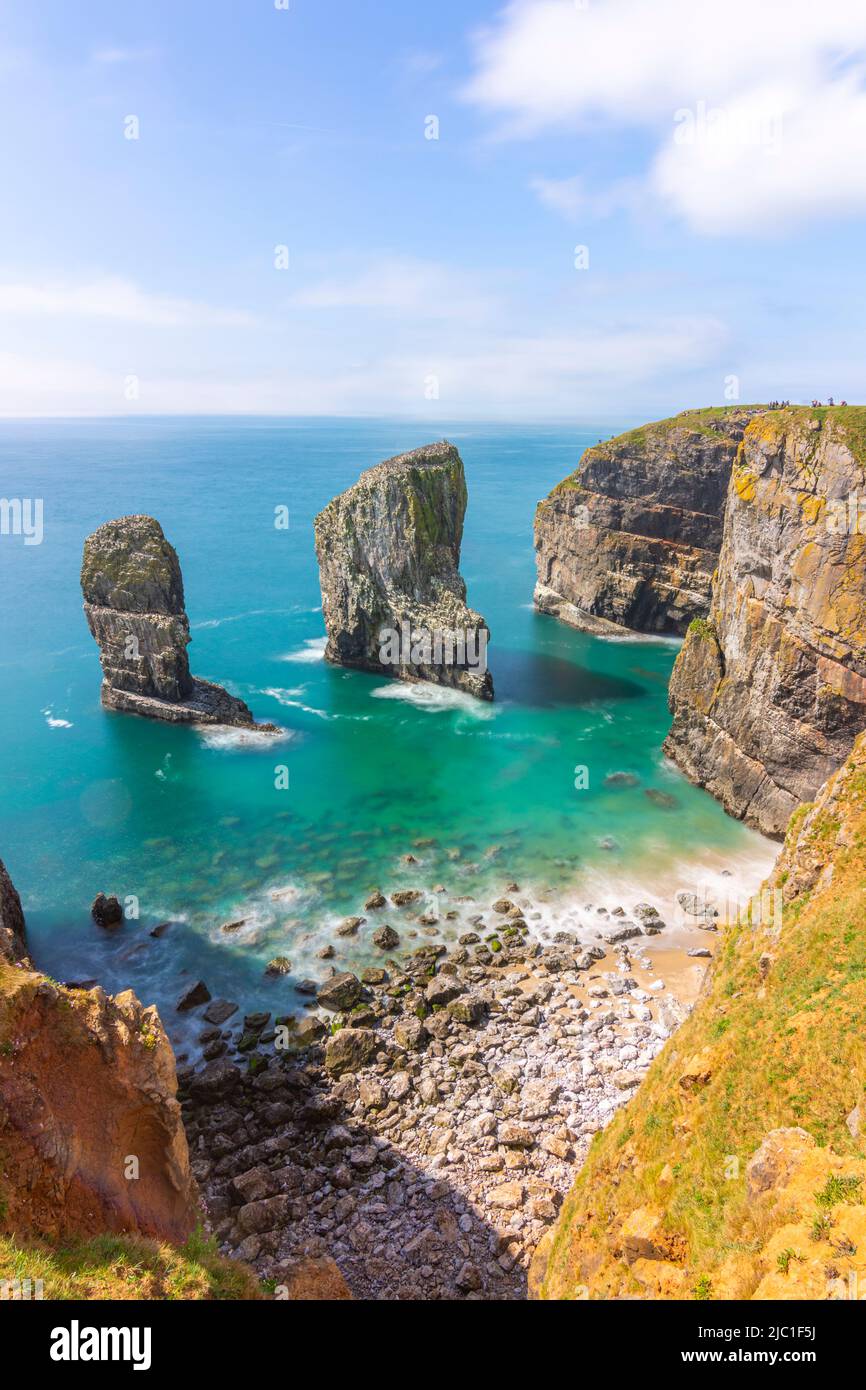 Alternate portrait angle of Stack Rocks - Pembrokeshire, Wales, UK ...
