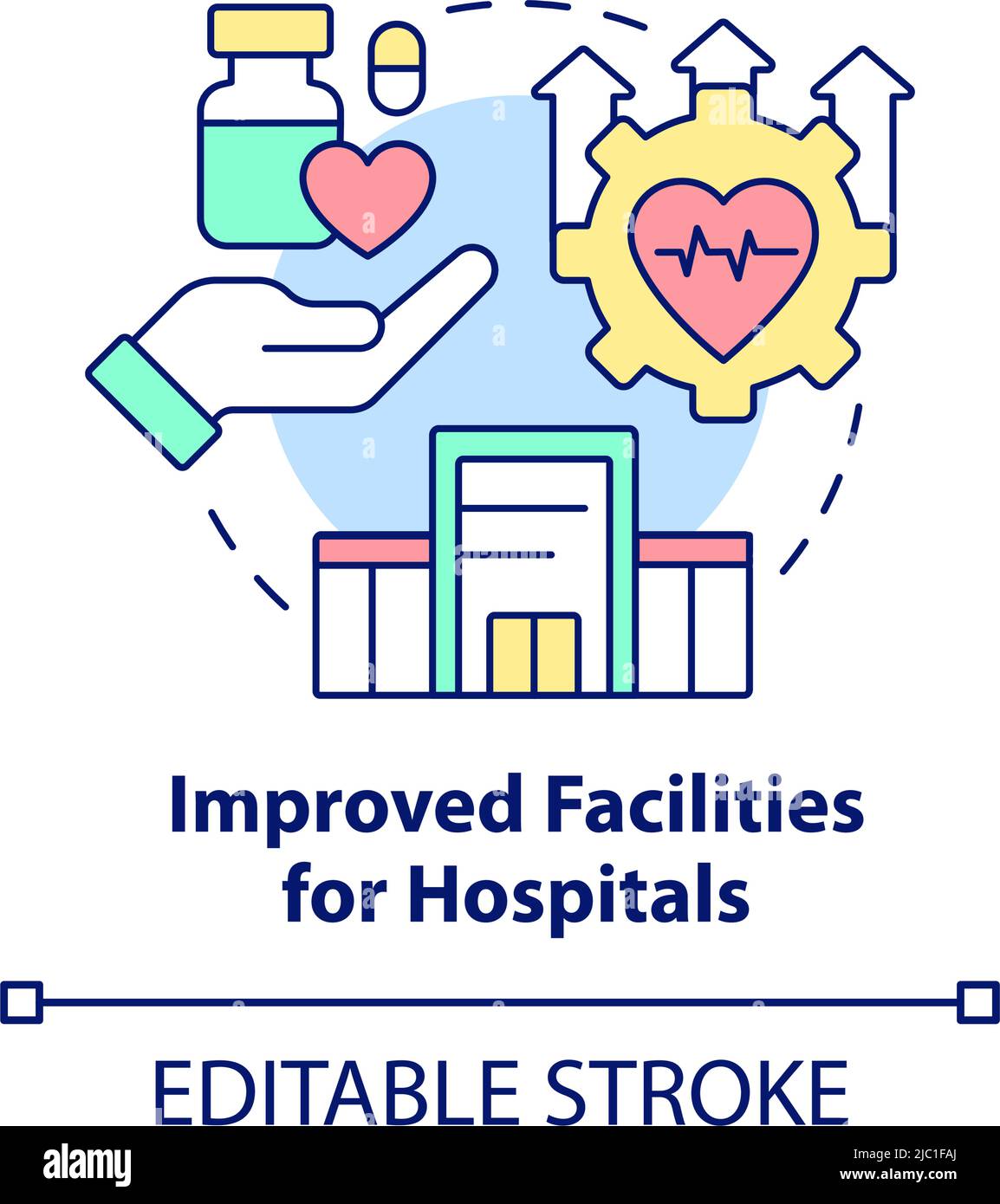 Improved facilities for hospitals concept icon Stock Vector Image & Art ...