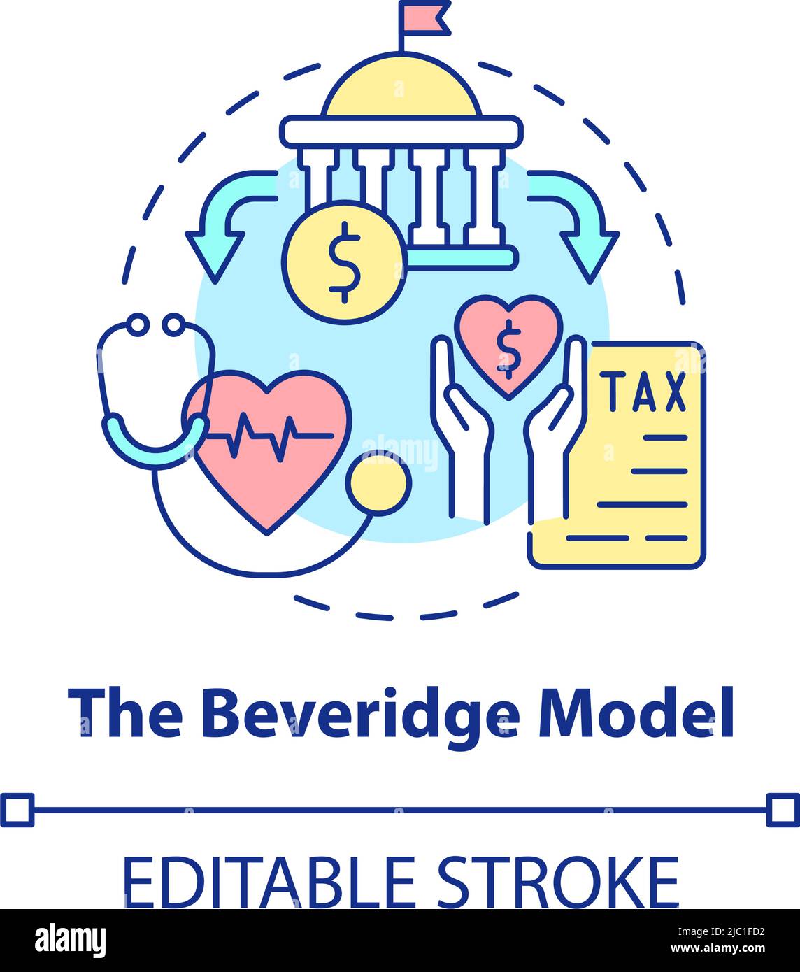 Beveridge model concept icon Stock Vector Image & Art - Alamy