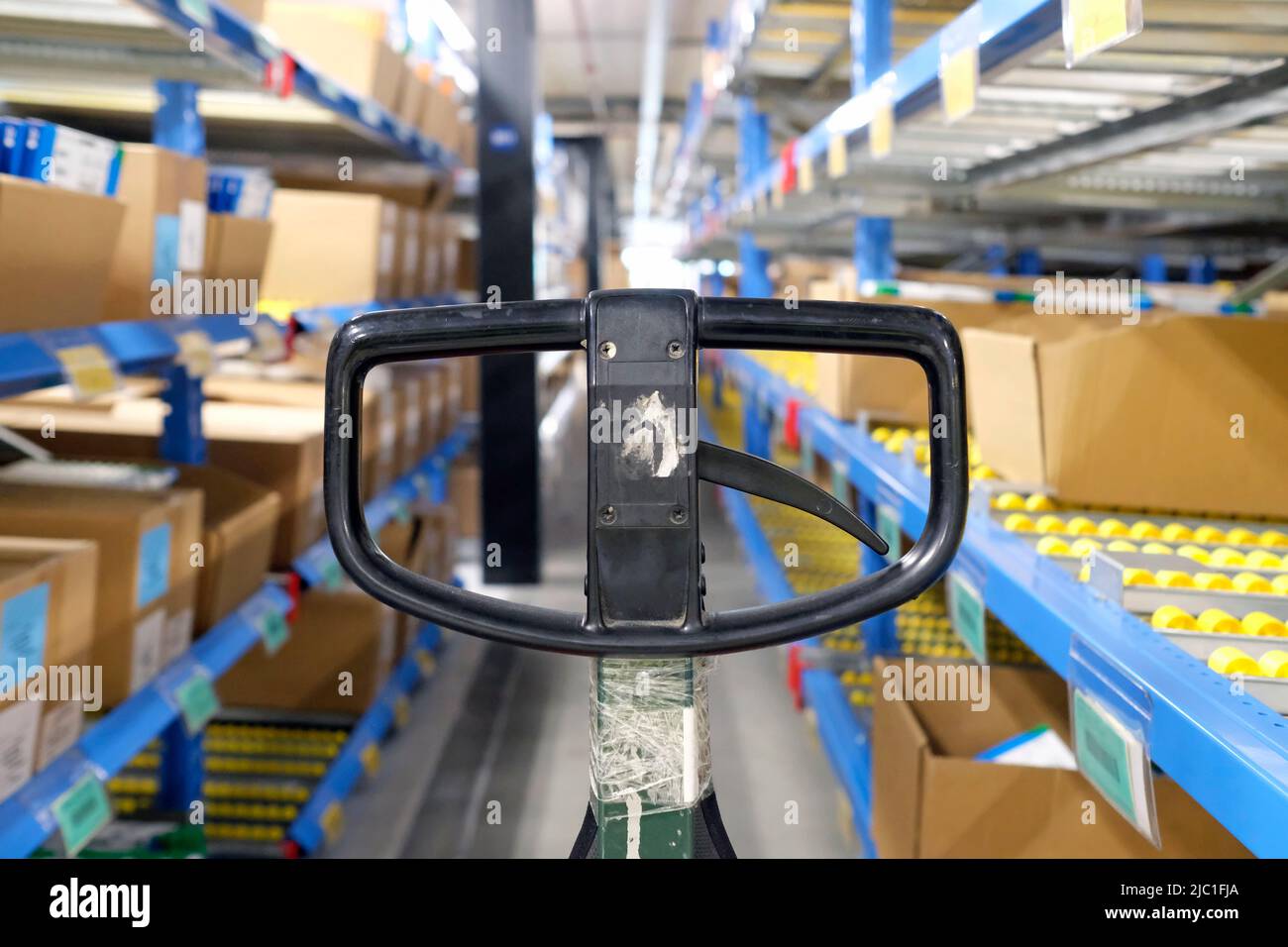 Selective focus inside a logistics and distribution center Stock Photo ...