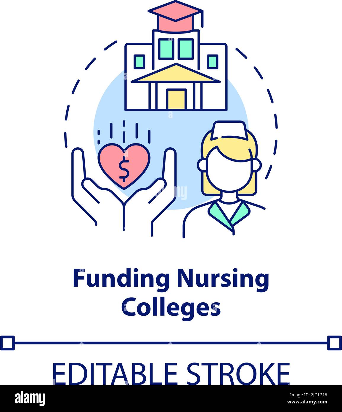 Funding nursing colleges concept icon Stock Vector Image & Art - Alamy