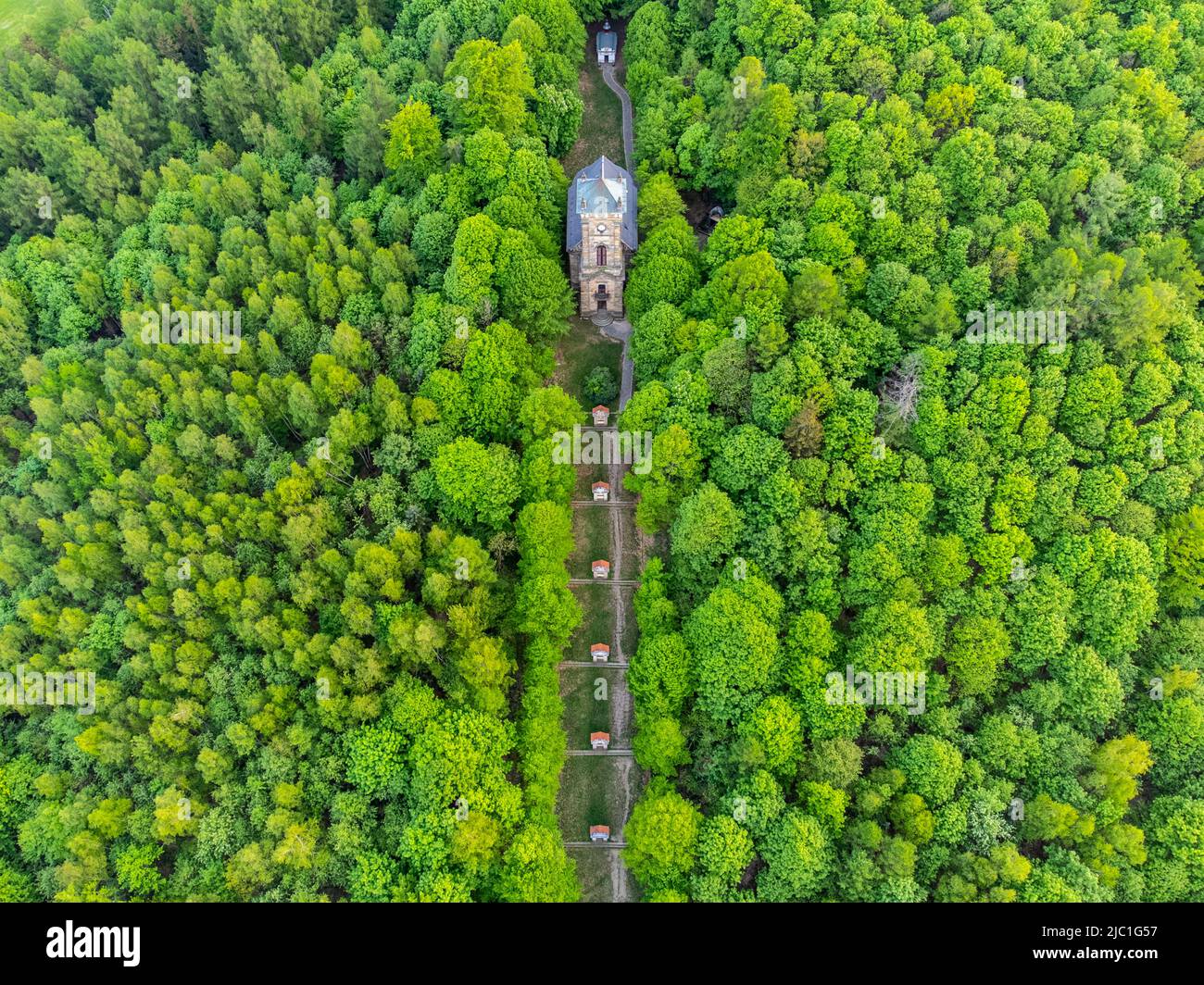 Calvary and Chapel of the Holy Cross from above Stock Photo - Alamy