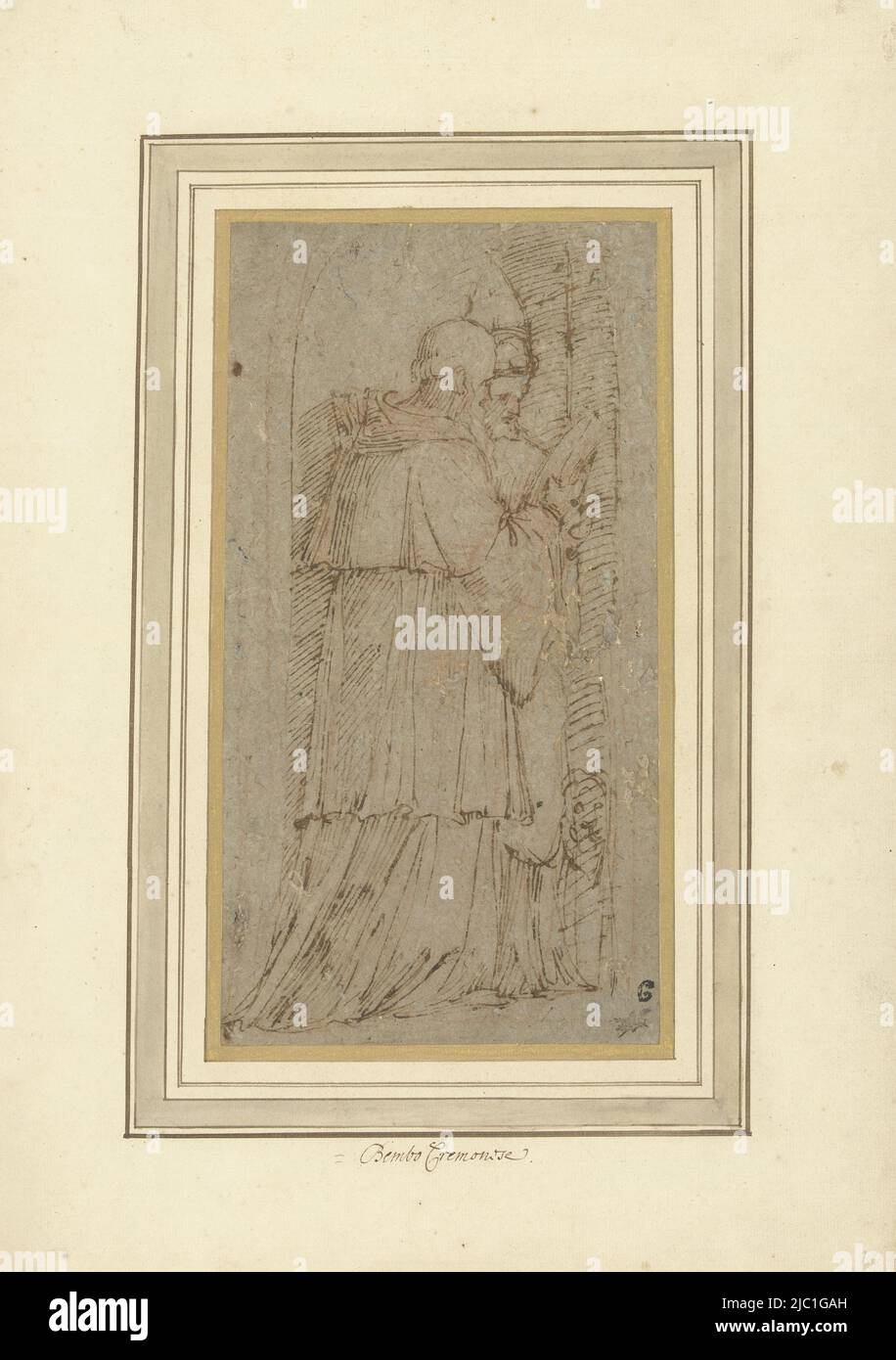 Church Fathers Hieronymus and Gregory in a portal, draughtsman: Gian ...