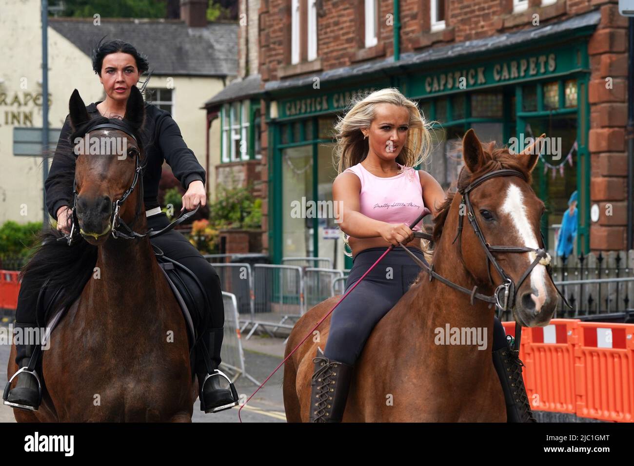 People attend the Horse Fair in Appleby, Cumbria, the annual gathering ...