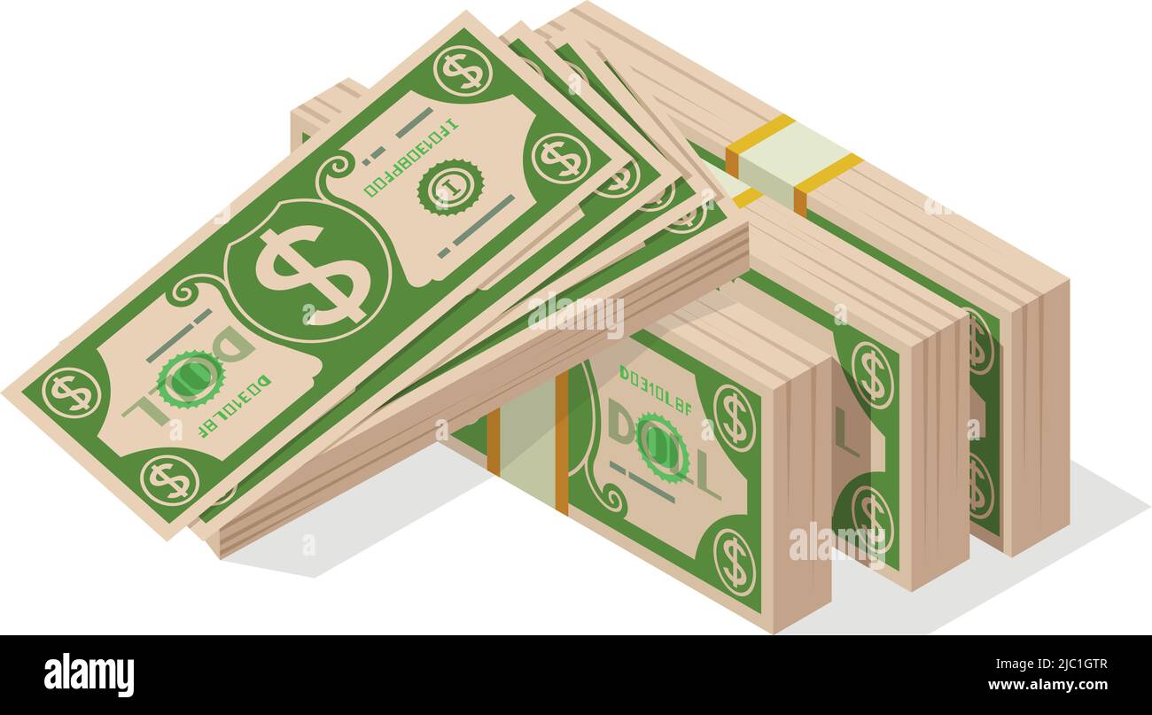 Pile of dollar packs Cut Out Stock Images & Pictures - Alamy