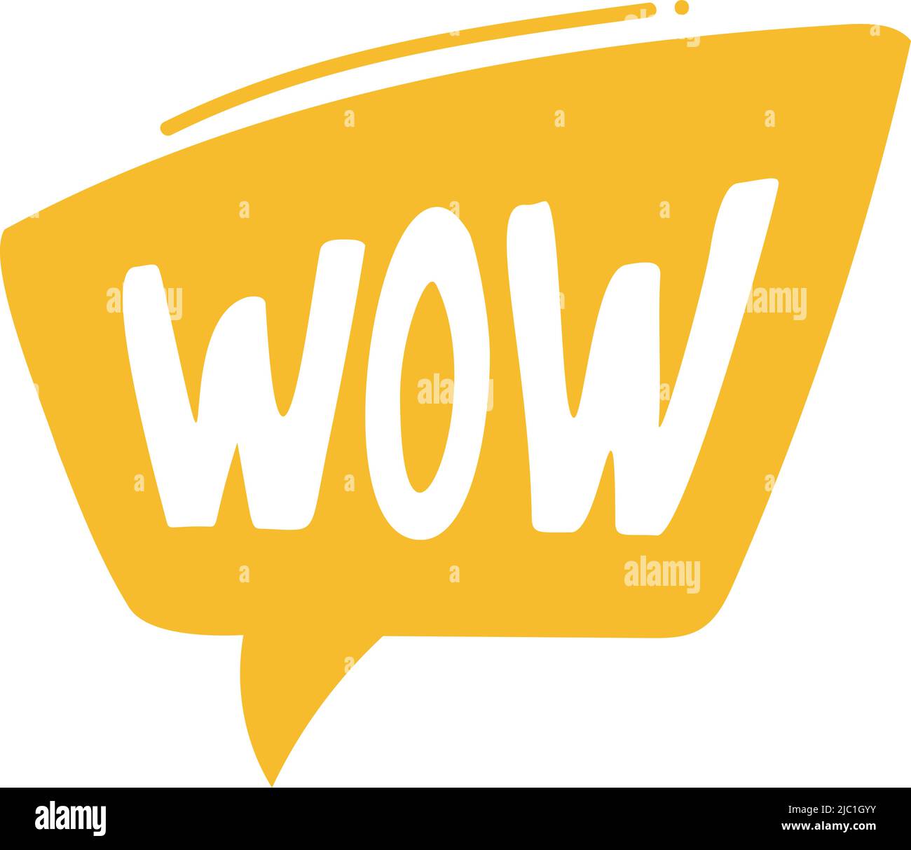 Wow sticker. Hand drawn positive reaction label Stock Vector Image ...