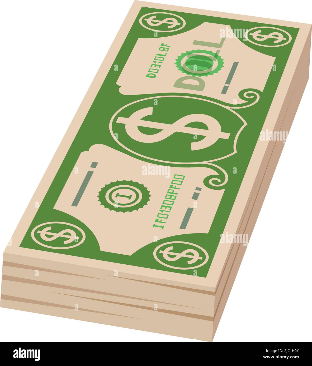 Money bill pack. American dollar currency bundle Stock Vector Image ...
