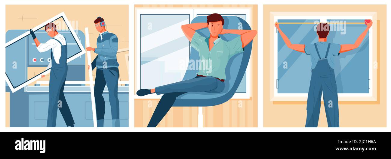 Installing new windows Stock Vector Images - Alamy