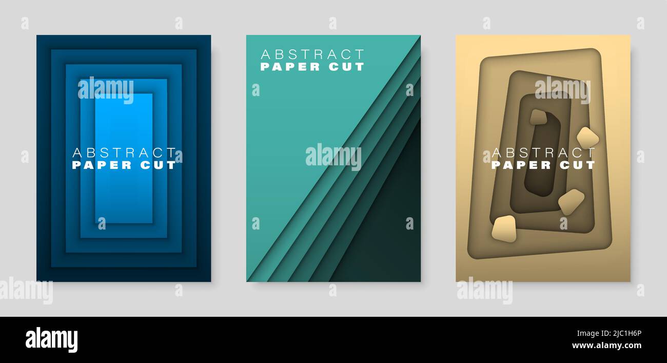 Set of covers with particular paper cut graphics. Elements easily ...