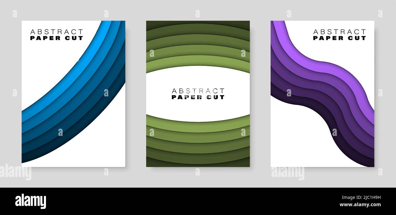 Set of covers with particular paper cut graphics. Elements easily ...