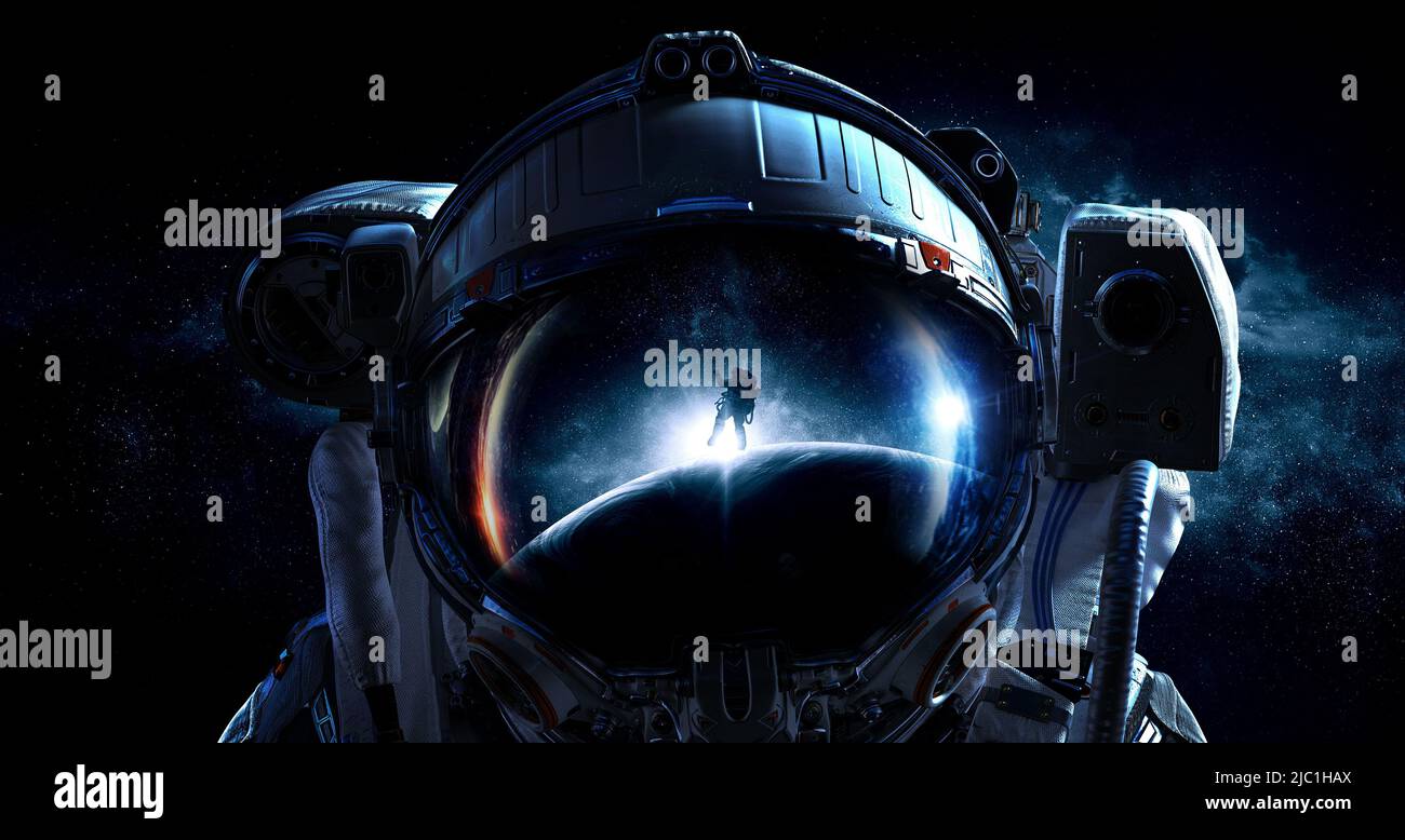 Astronaut and space exploration theme Stock Photo - Alamy