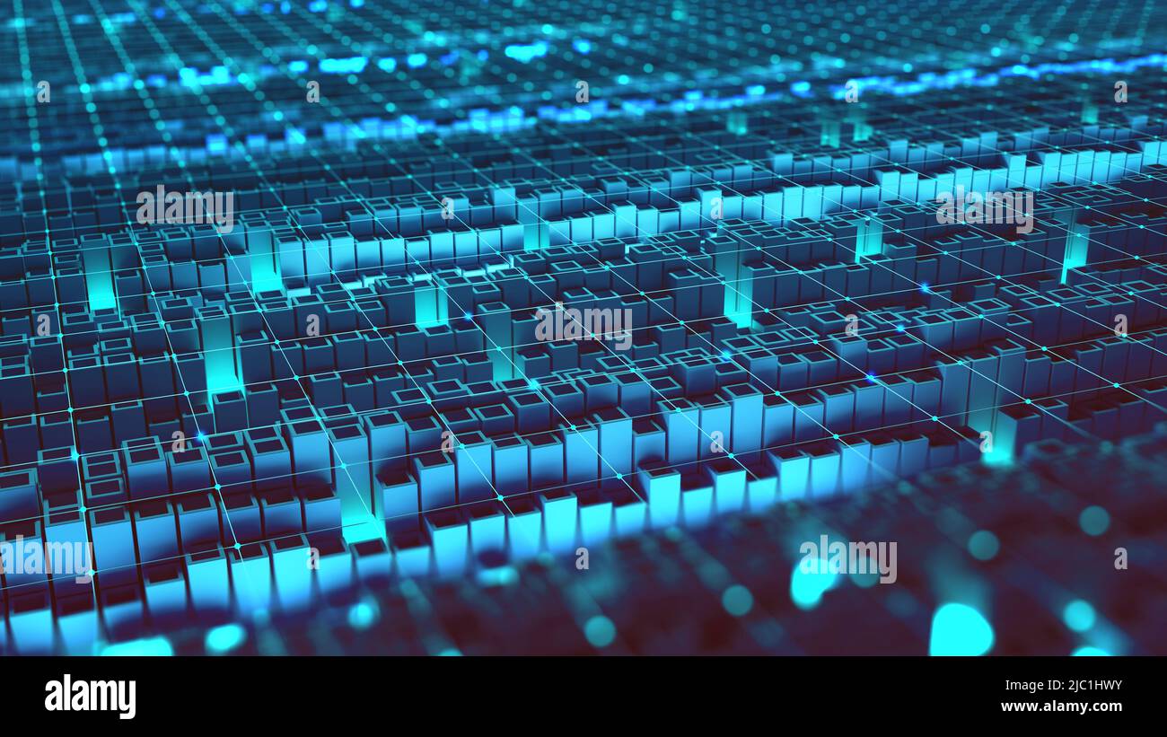 Digital field, informational data flow. Data storage and protection ...