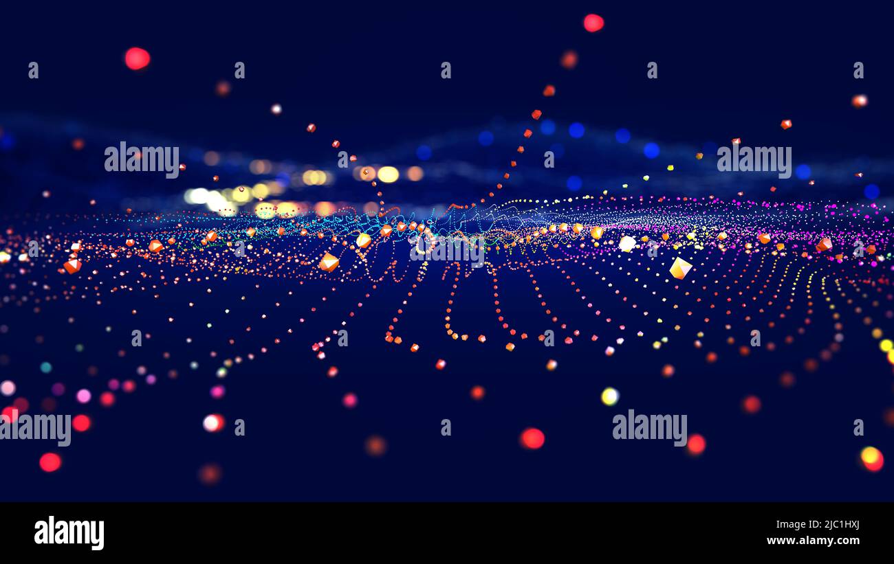 Big Data concept. Blockchain 3D illustration. Information Waves and the ... Big Data concept. Blockchain 3D illustration. Information Waves and the ...