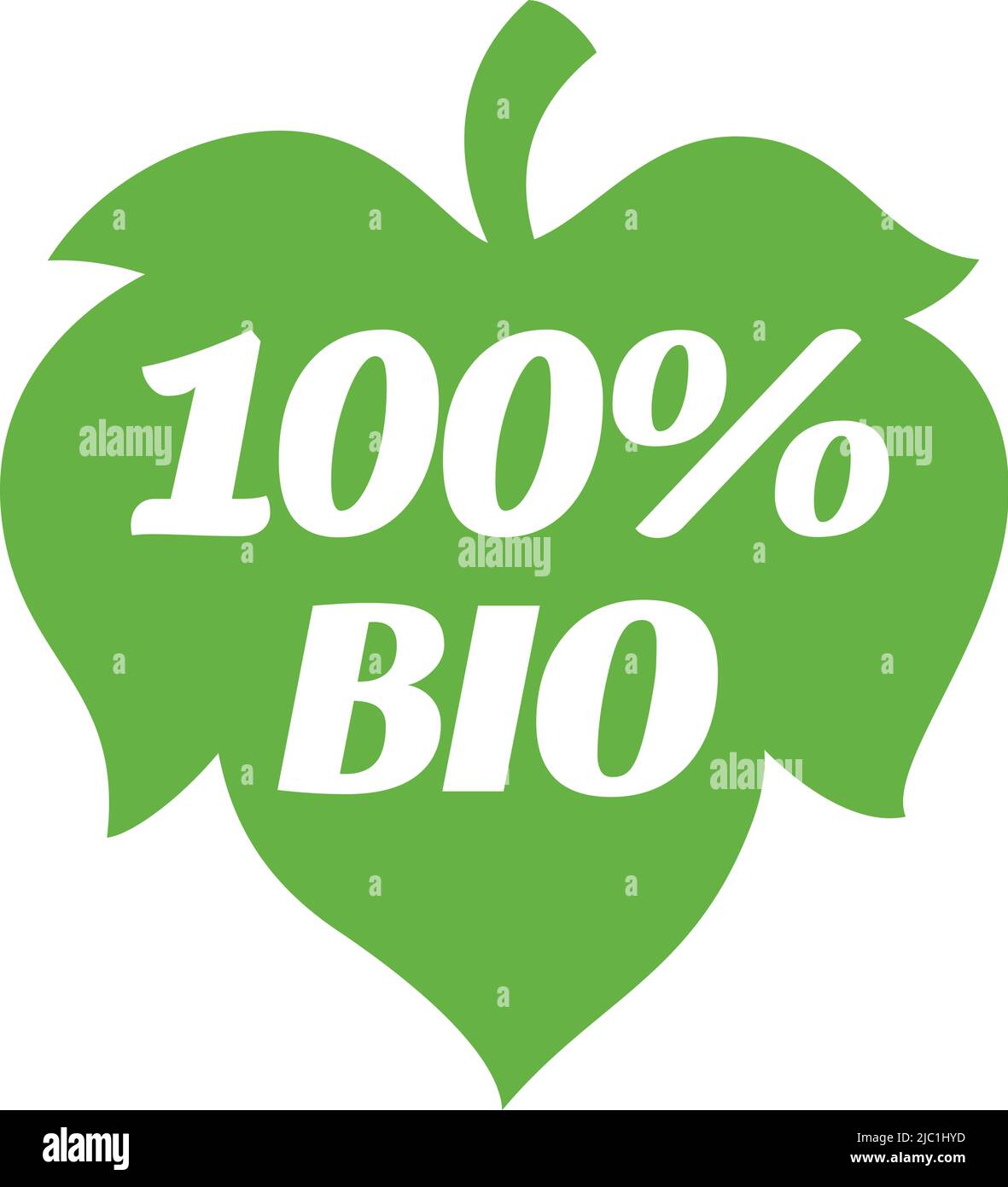 Bio product label. Green leaf logo. Eco emblem Stock Vector Image & Art ...