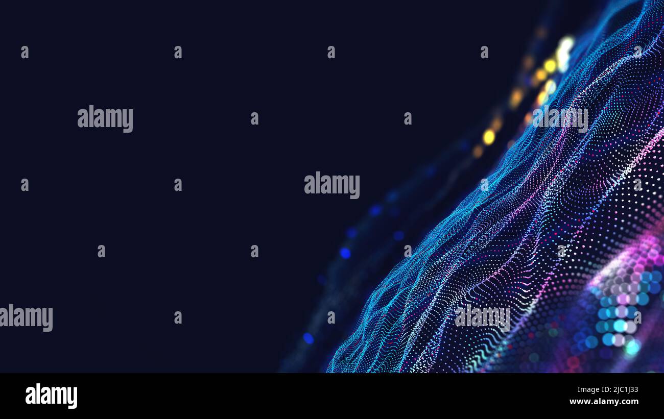 Information waves, analytics data, field of successive points, data ...