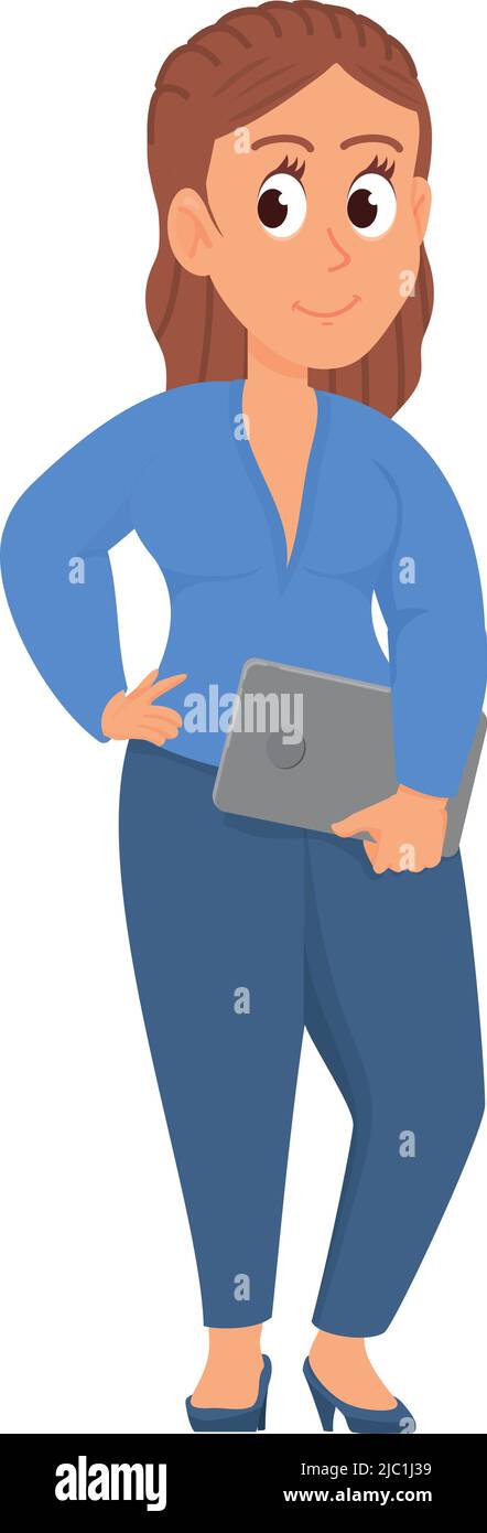 Corporate female character. Cartoon woman in formal clothes Stock ...