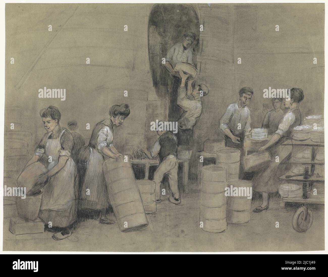 Extracting the pottery from the oven of De Sphinx in Maastricht ...