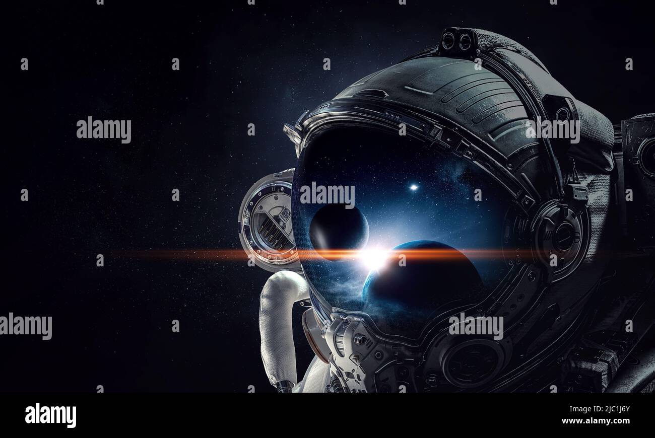 Astronaut and space exploration theme Stock Photo - Alamy