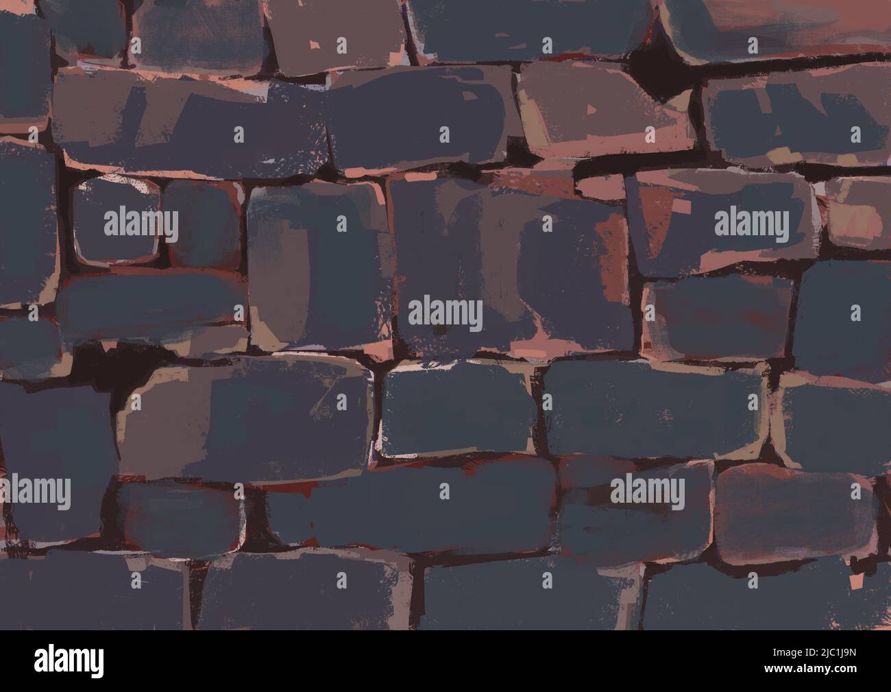 Hand Made drawing wall stone grunge texture.Touch painting color. For ...