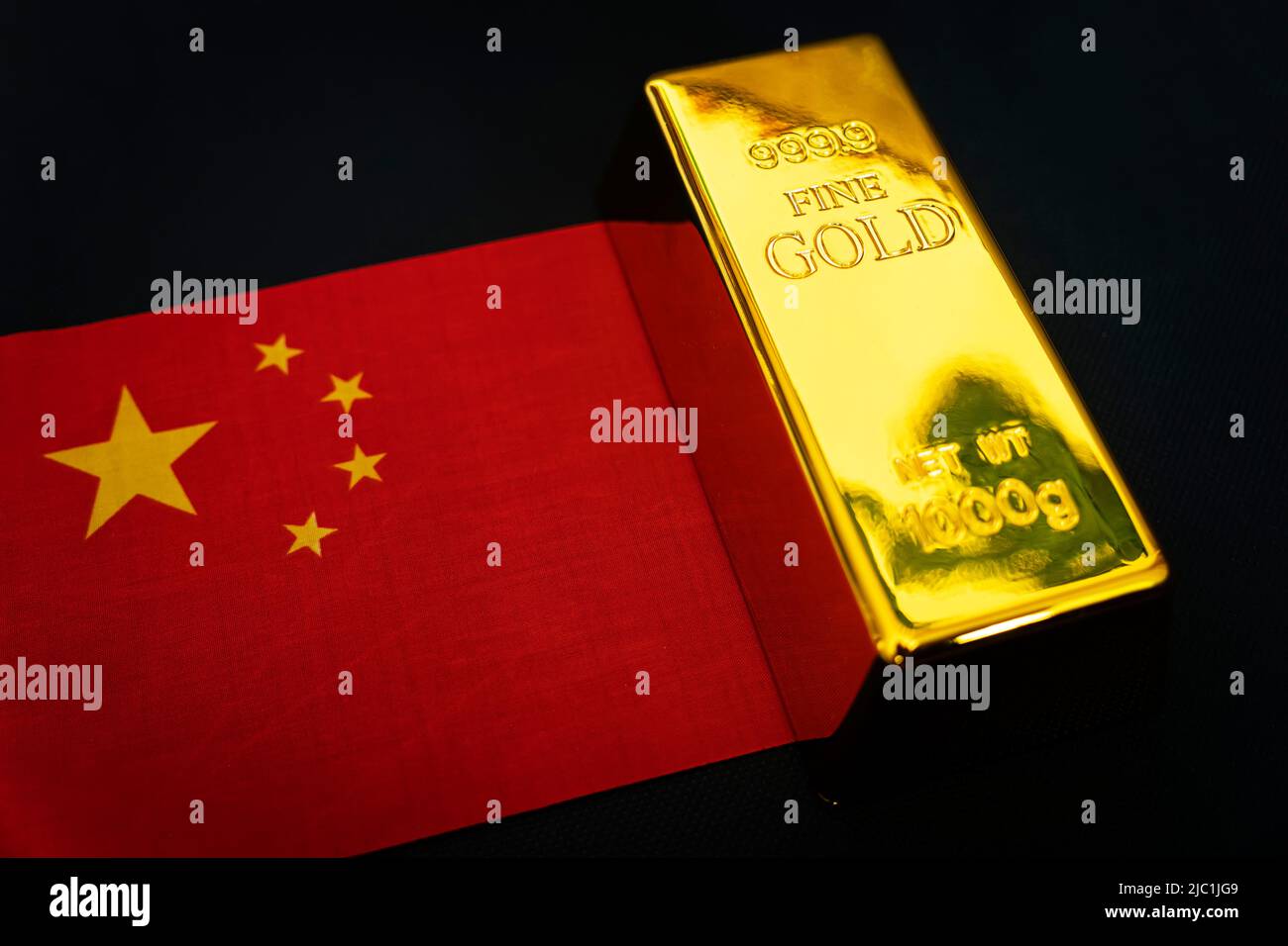 The gold bar is on the national flag of China. chinese Gold Reserve ...