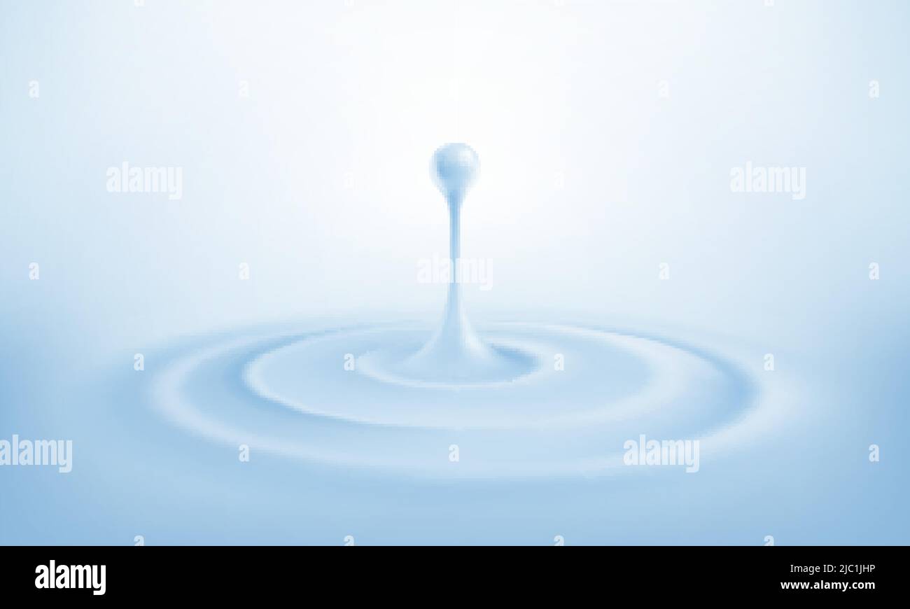 Colored and realistic water drop circles composition with wave from the ...