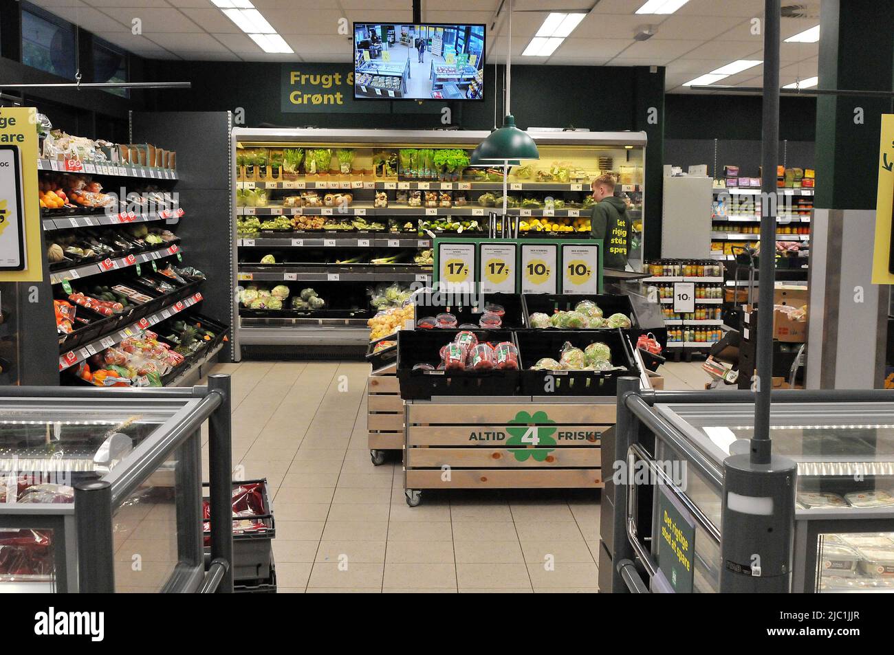 Copenhagen/Denmark/09 June 2022/.365 Discount grocery store in danish ...