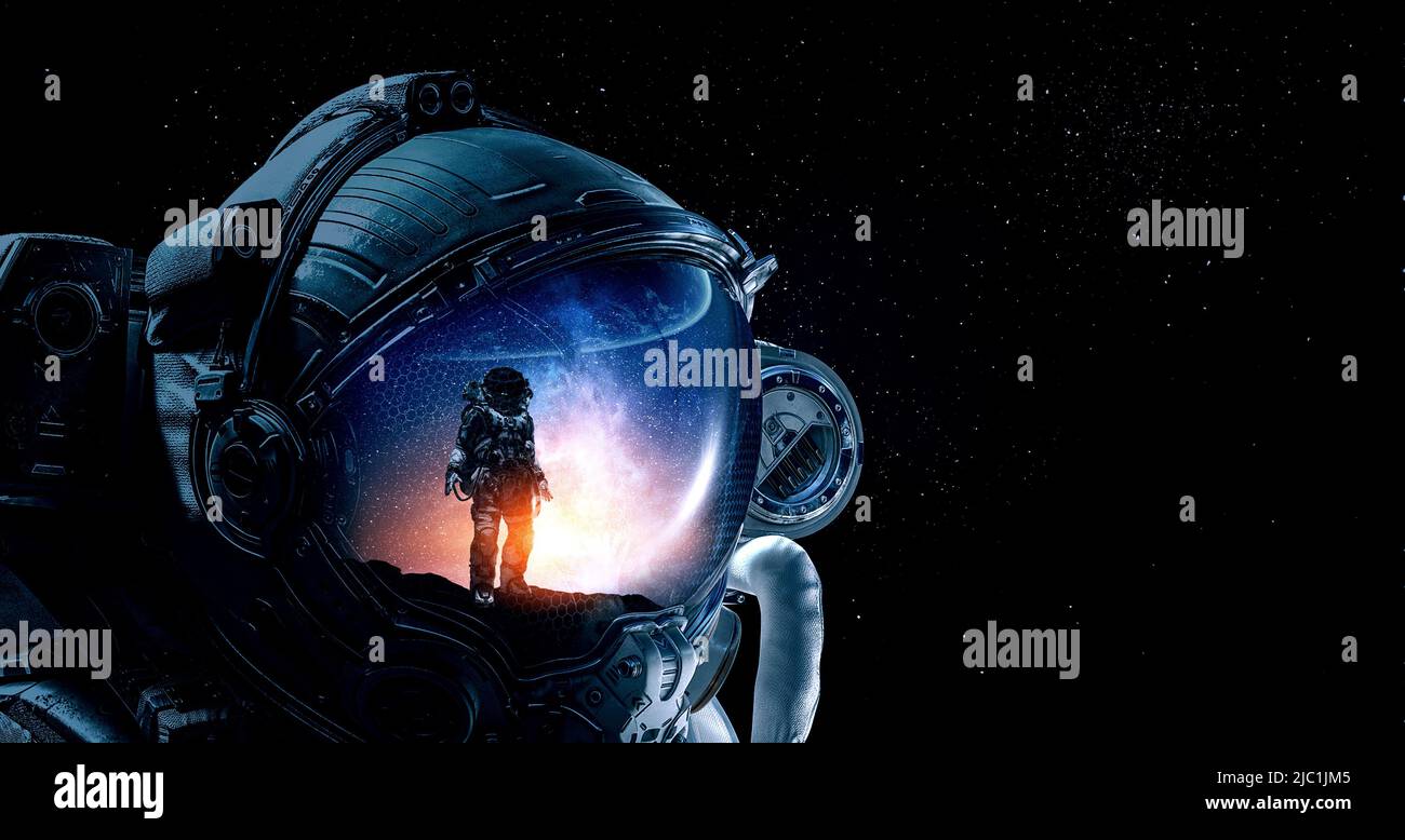 Astronaut and space exploration theme Stock Photo - Alamy