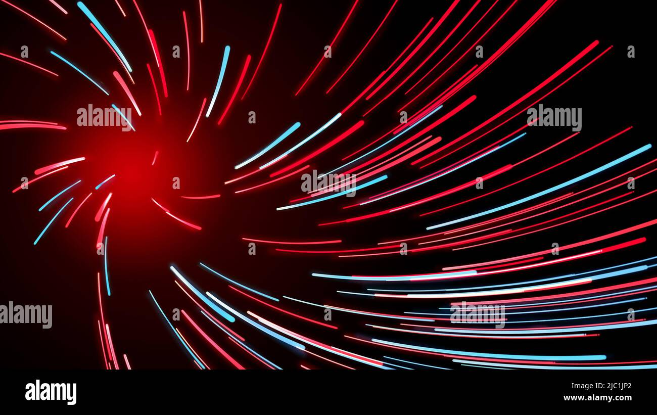 Astronomical Space travel effect, neon light speed with vanishing point ...