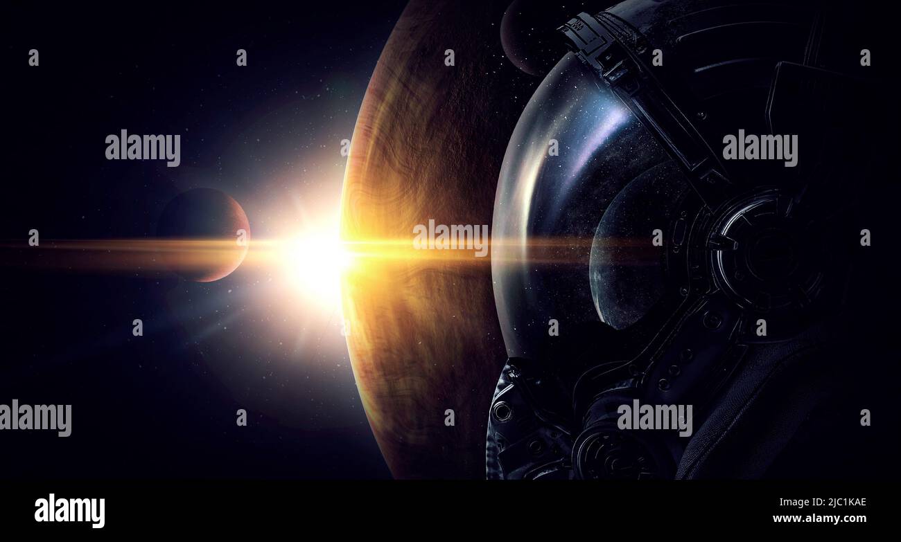 Astronaut and space exploration theme Stock Photo - Alamy