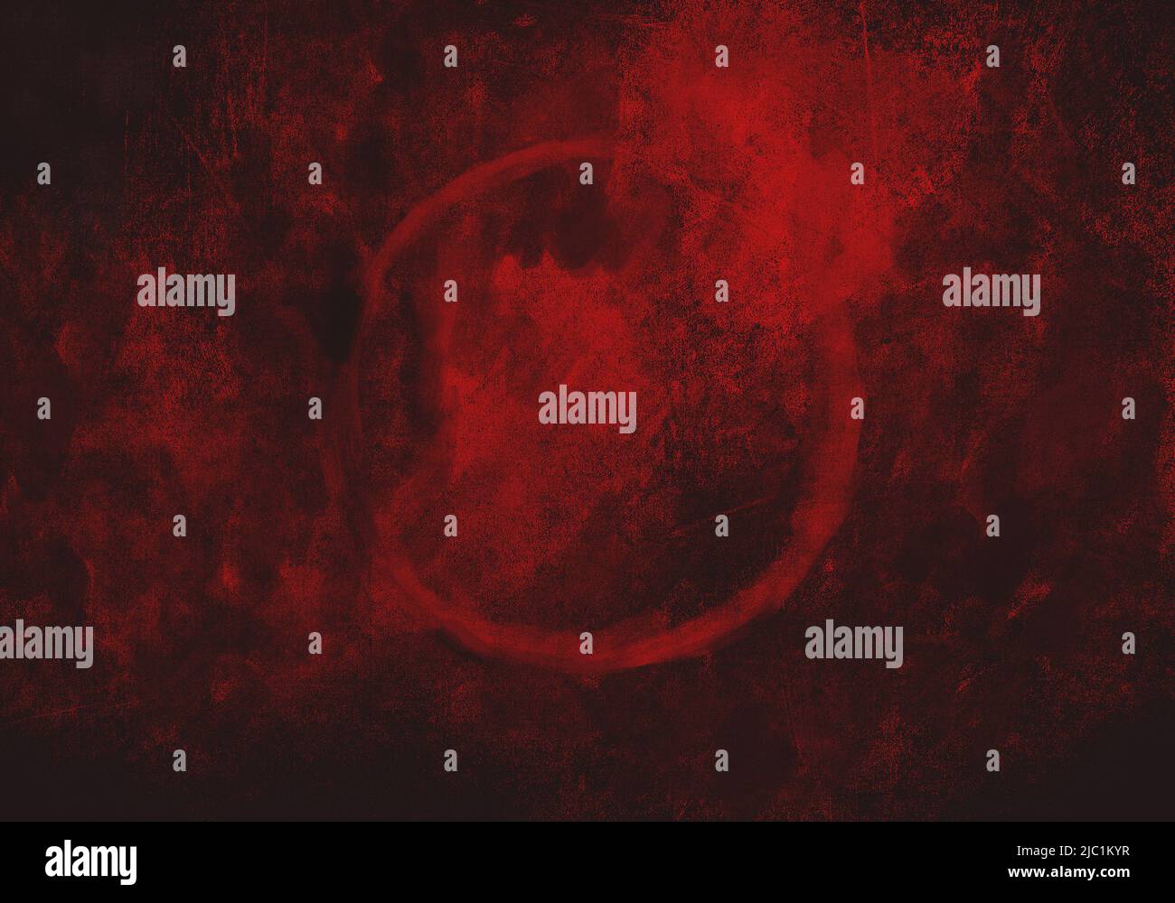 Shocking red bloody texture wall, splatter, circle middle, art with ...