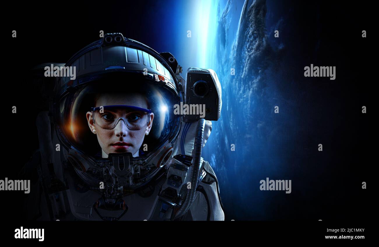 Astronaut and space exploration theme Stock Photo - Alamy