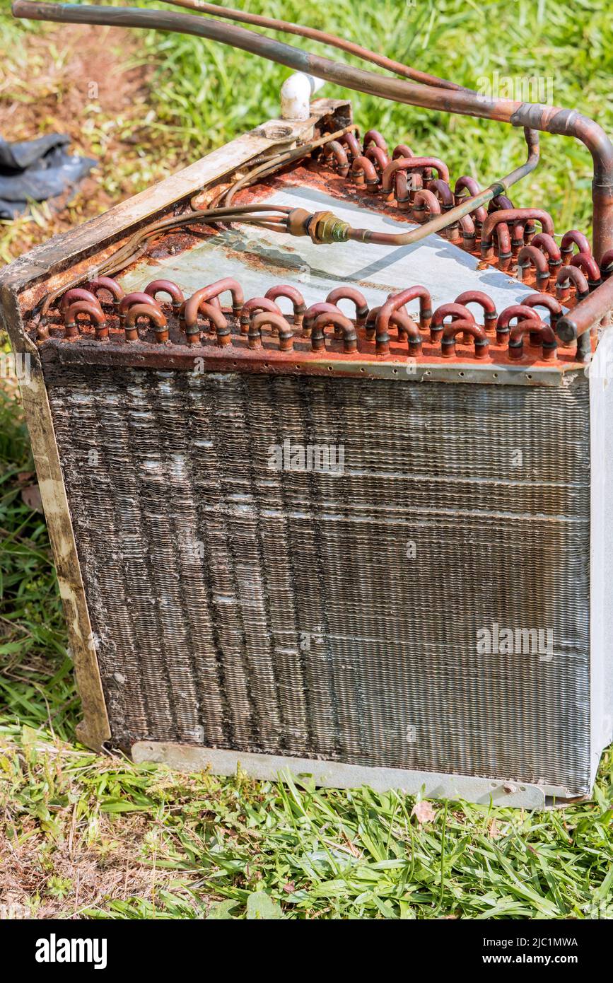 Air conditioner old inside circuit system Stock Photo - Alamy