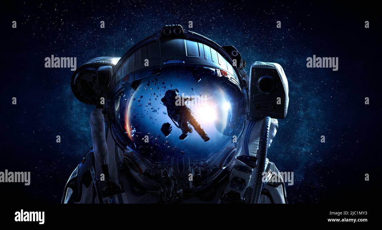 Astronaut and space exploration theme Stock Photo - Alamy